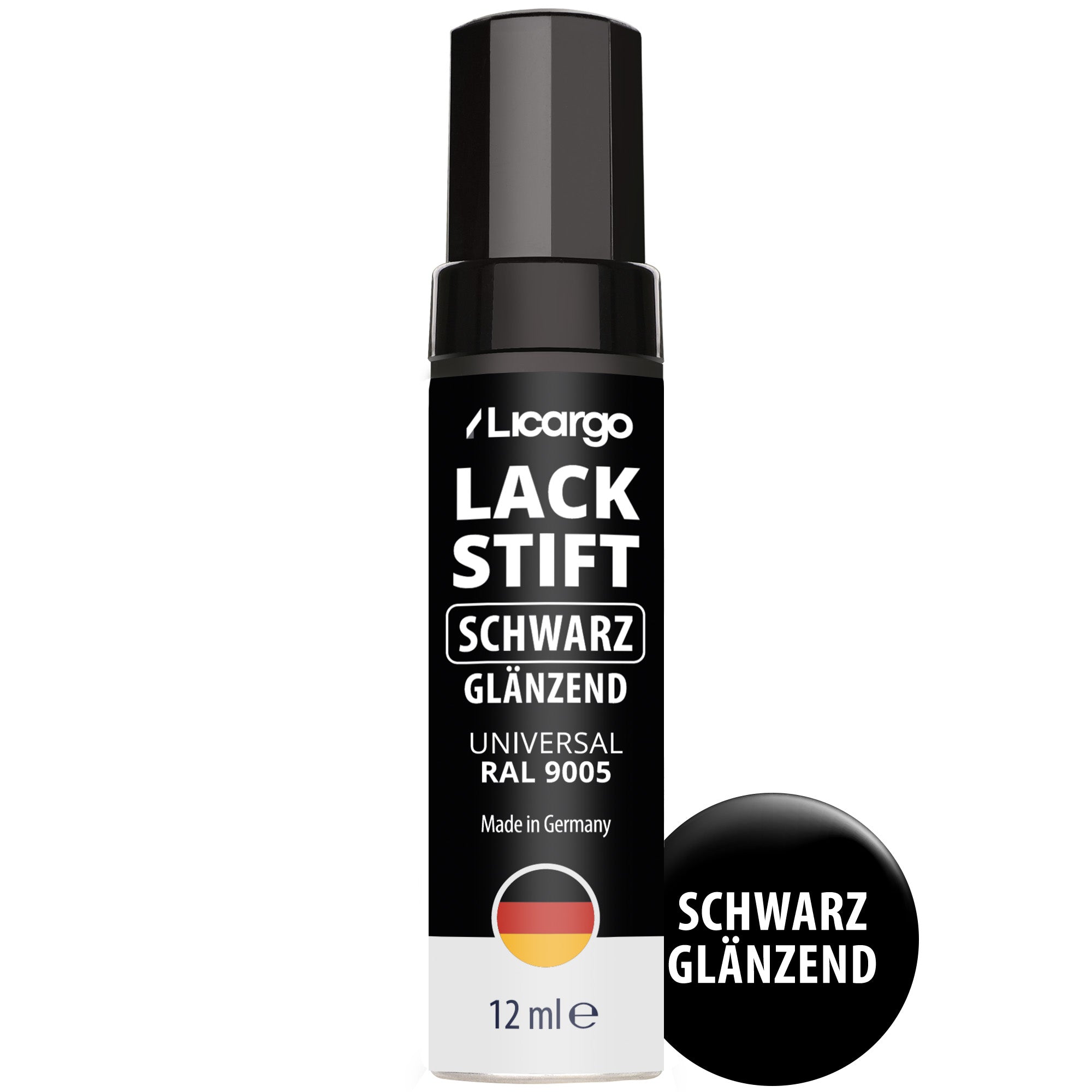 Auto Lackstift "Schwarz glänzend" 12 ml - RAL 9005 | LICARGO – Licargo - Autopflege Shop